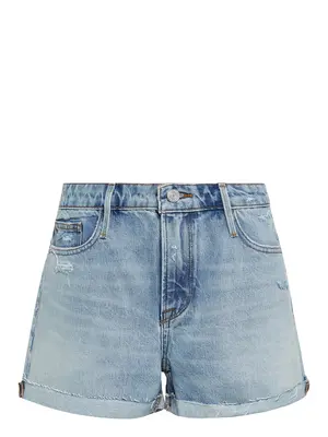 FRAME Le Grand Garcon Denim Shorts - Blue
