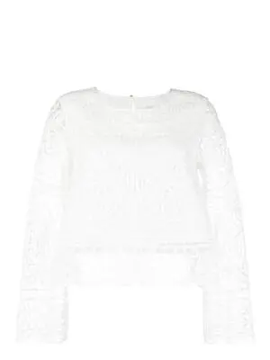 MAX & MOI Guipure Lace Long-Sleeve Top