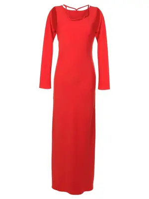 GLORIA COELHO Cut-out Midi Dress - Red