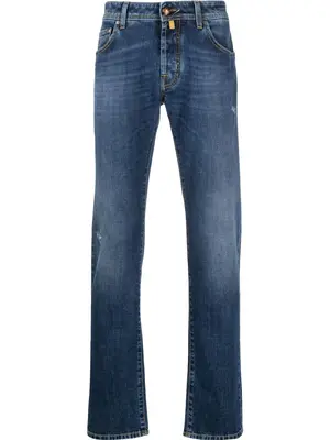 Jacob Cohen Distressed Straight-leg Jeans - Blue