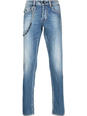 TRAMAROSSA Chain-detailed Straight-leg Jeans - Blue
