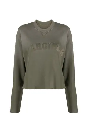MAISON MARGIELA Logo-patch Cropped Sweatshirt - Green