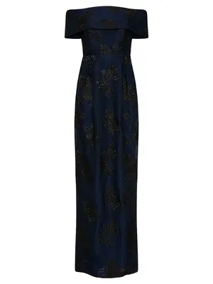 Rebecca Vallance Antoinette Off-shoulder Gown - Blue
