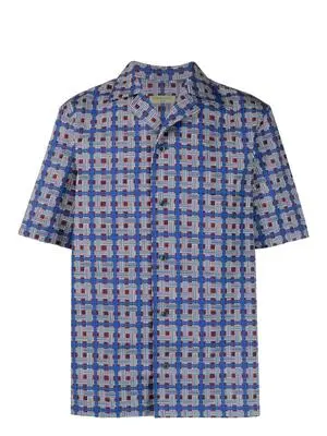 Corneliani Check-pattern Cotton Shirt - Blue