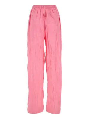 Balenciaga Logo-jacquard Wide-leg Silk Trousers - Pink