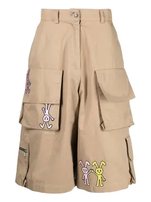 Natasha Zinko Bunny Cargo Shorts - Brown