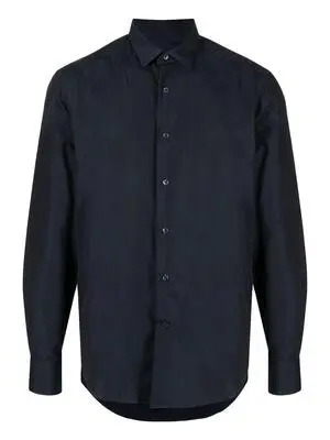 LANVIN Spread-collar Cotton Shirt - Blue