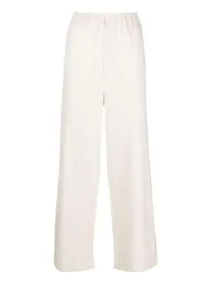 BASERANGE Elasticated-waist Silk Palazzo Pants - White