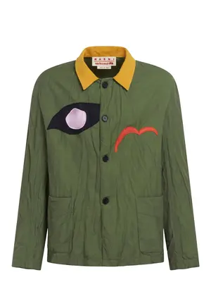 Marni Logo-patch Shirt Jacket - Green