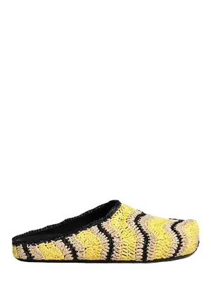 Marni Fussbett Raffia Slippers - Yellow