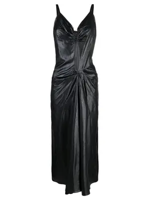 MAISON MARGIELA Moiré-effect Midi Dress - Black