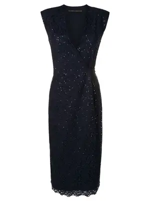 GLORIA COELHO Sequin-embellished Midi Dress - Blue