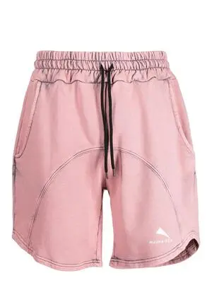 MAUNA KEA Panelled Logo-print Cotton Shorts - Pink
