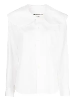 Comme Des Garçons Oversized-collar Cotton Blouse - White