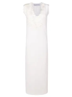 GLORIA COELHO Ruched Maxi Dress - White