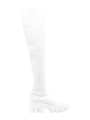 GLORIA COELHO Neoprene Knee-high Boots - White