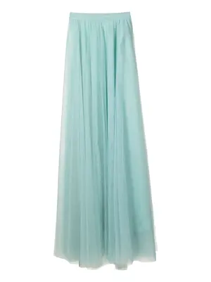 GLORIA COELHO Tulle Maxi Skirt - Green