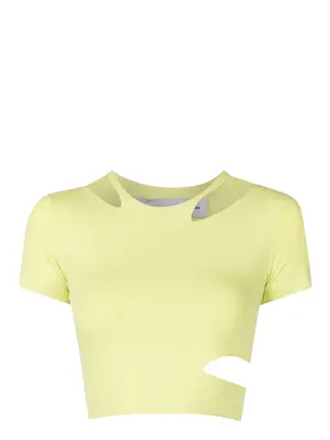 GLORIA COELHO Cut-out Cropped T-shirt - Green
