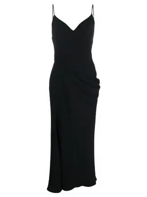 Alexander McQueen Draped Midi Dress - Black