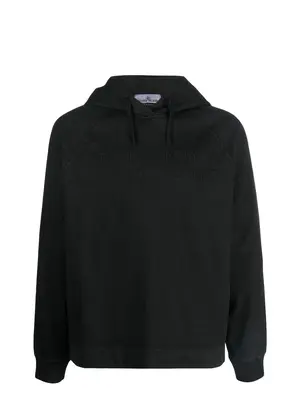 Stone Island Logo-print Cotton Hoodie - Black