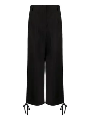 MSGM Tie-cuff Cropped Trousers - Black