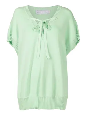 GLORIA COELHO Front Tie-fastening Blouse - Green