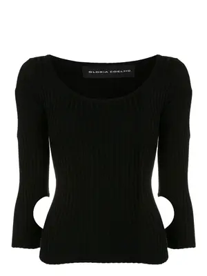GLORIA COELHO Cut-out Top - Black