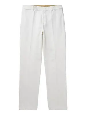 Loro Piana Merse Straight-leg Cotton-twill Trousers - White