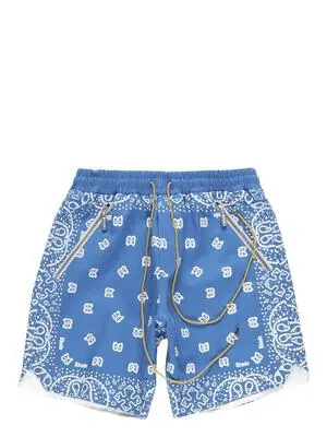 Rhude Paisley-print Deck Shorts - Blue