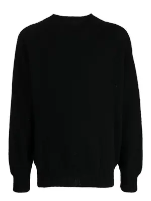 You Must Create Earth Suedehead Crew-neck Jumper - Black