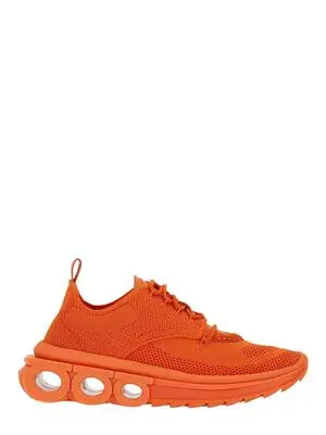 FERRAGAMO Knitted Running Sneakers - Orange
