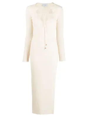 Casablanca Cut-out Bouclé Dress - Neutrals