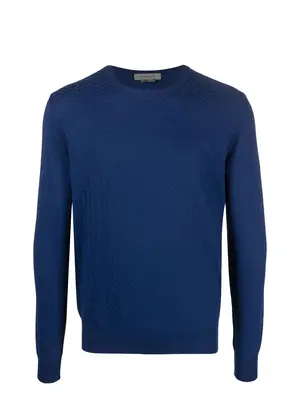 Corneliani Long-sleeved Cotton Sweatshirt - Blue