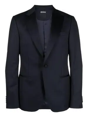 ZEGNA Logo-patch Single-breasted Blazer