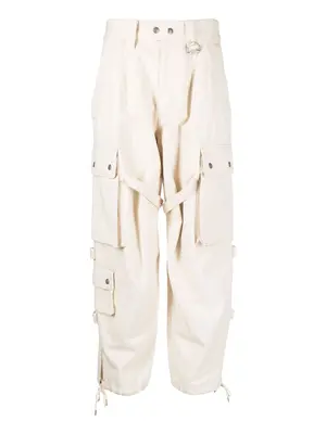 Isabel Marant Lore Cropped Cargo Trousers - Neutrals