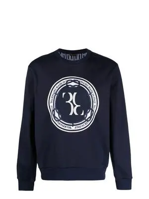 BILLIONAIRE Logo-print Cotton Sweatshirt - Blue