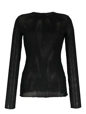 DEL CORE Del Core Textured-Finish Silk Top