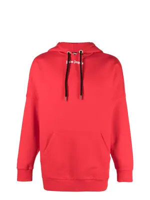 Palm Angels Logo-print Cotton Hoodie - Red