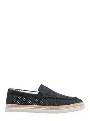 Casadei Nabuk Perforated-leather Espadrilles - Blue