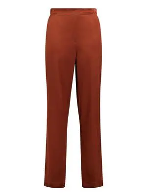 JOSEPH Silk-satin Straight-leg Pants - Brown