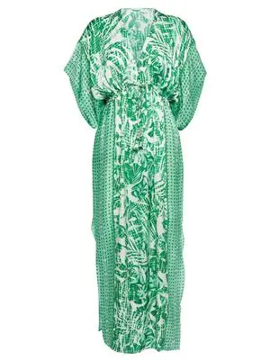 Poupette St Barth Amaya Printed Kaftan - Green