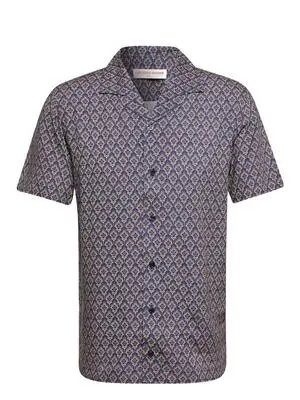 Orlebar Brown Hibbert Printed Bowling Shirt - Blue