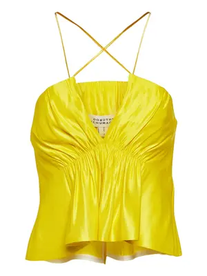 Dorothee Schumacher Hemp-blend Crop Top - Yellow