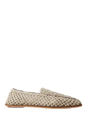 ST. AGNI ST. AGNI + Net Sustain Macramé Leather Loafers