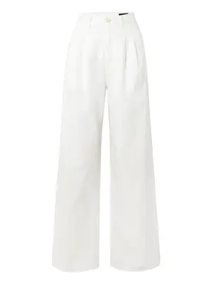 GOLDSIGN Net Sustain The Edgar Pleated High-rise Wide-leg Jeans - White