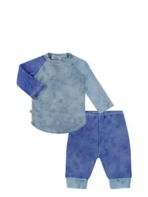 PAIGELAUREN French Terry Raglan Top & Pants Set - Marble Navy
