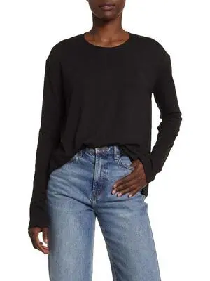 Rag & Bone The Knit Long Sleeve T-shirt - Blk