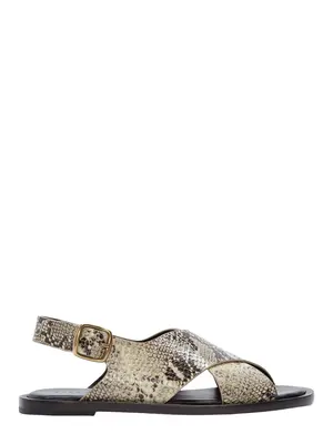 Everlane City Crossover Sandal Embossed Snake