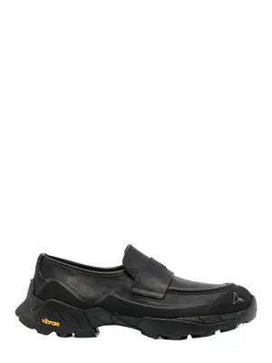 ROA Logo-print Leather Loafers - Black