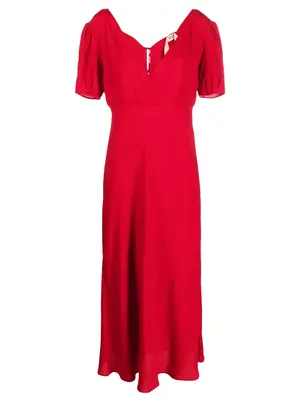 N°21 Tie-fastening Midi Dress - Red